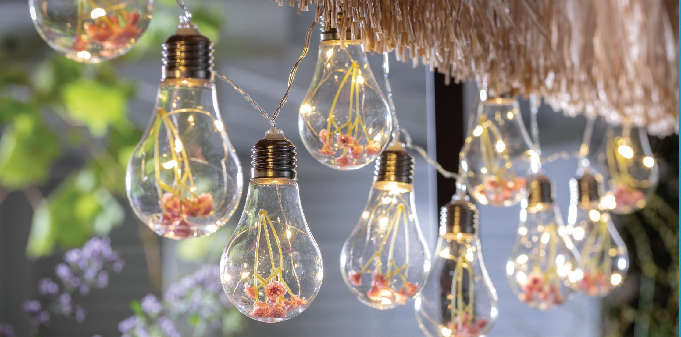 SET OF 10 Solar Bulb String Light | ICE CUBE